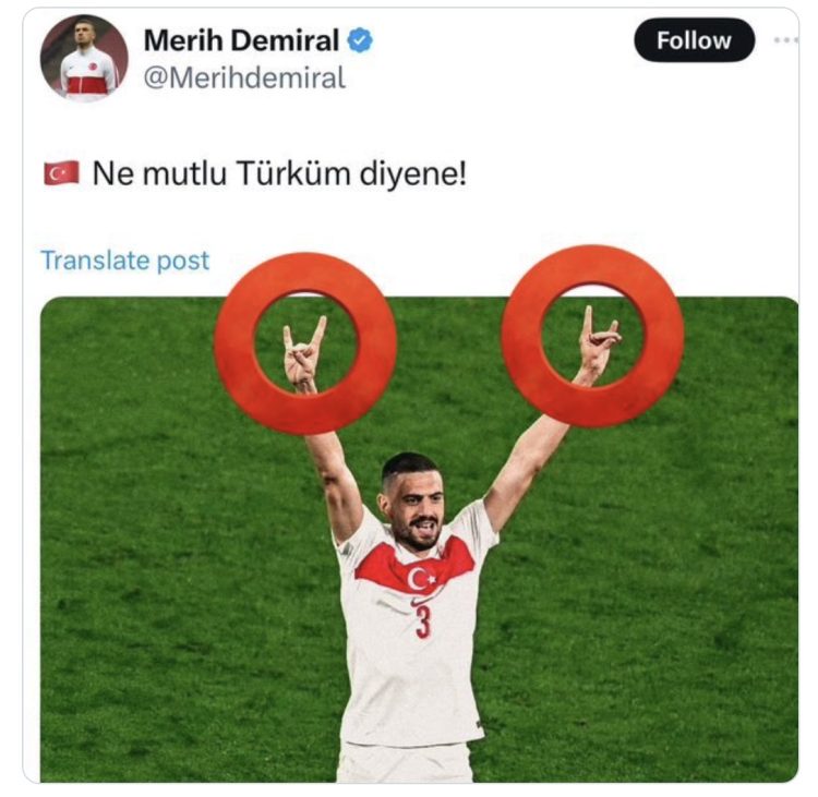Dit zijn de gevolgen voor de Turkse verdediger Demiral na omstreden ...